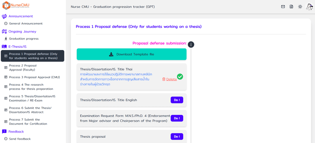 Graduation progression tracker (GPT)
