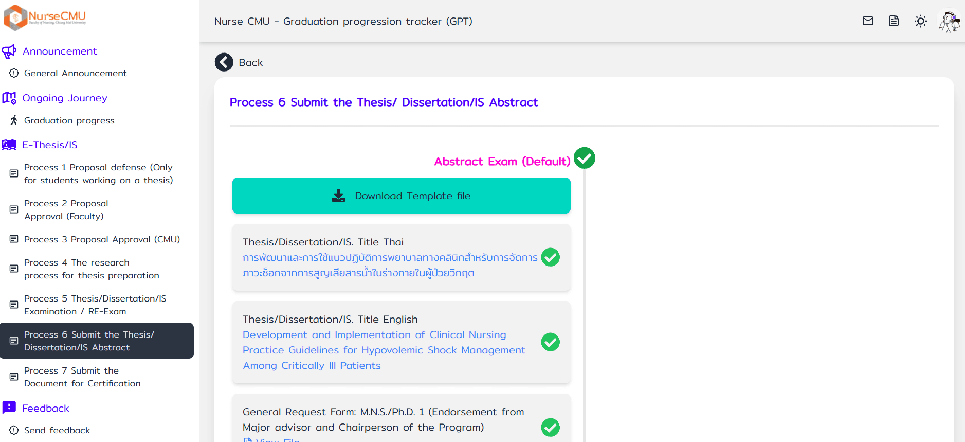 Graduation progression tracker (GPT)