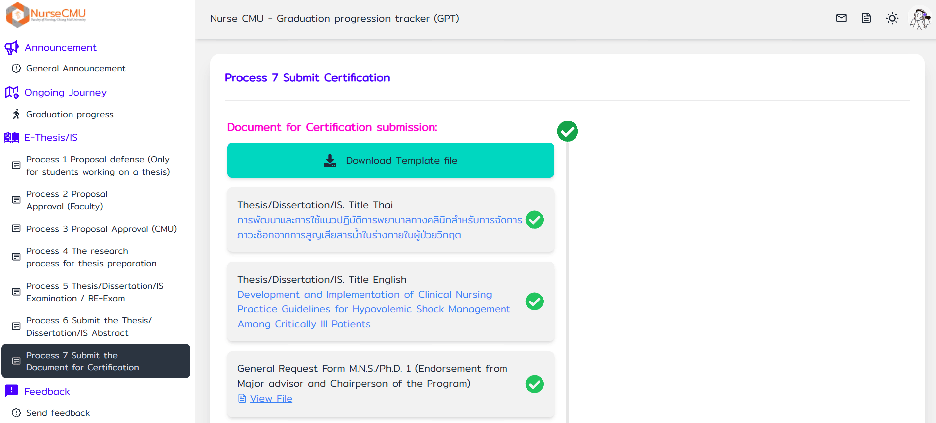 Graduation progression tracker (GPT)
