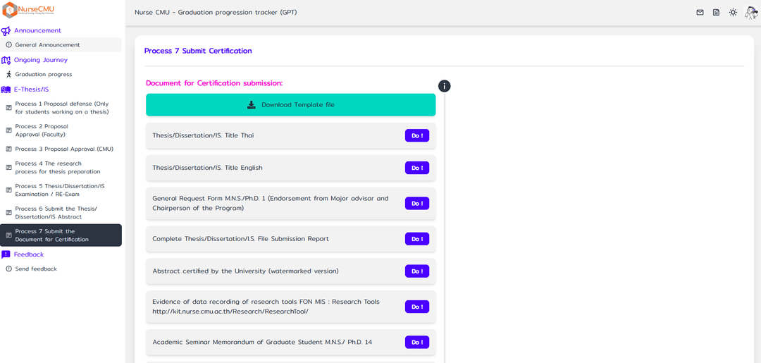 Graduation progression tracker (GPT)